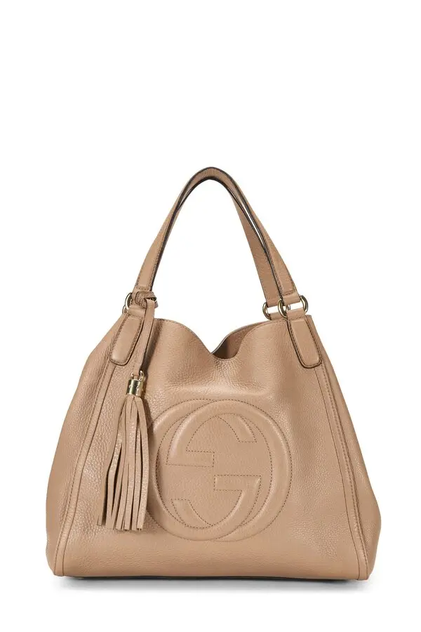 Gucci Leather Soho Convertible Shoulder Bag - Beige