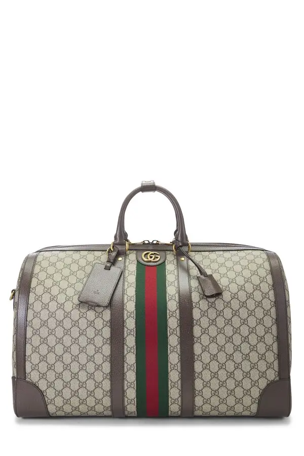 Gucci Gg Supreme Web Boston Bag