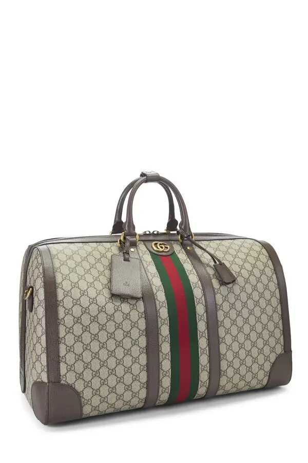 Gucci Gg Supreme Web Boston Bag