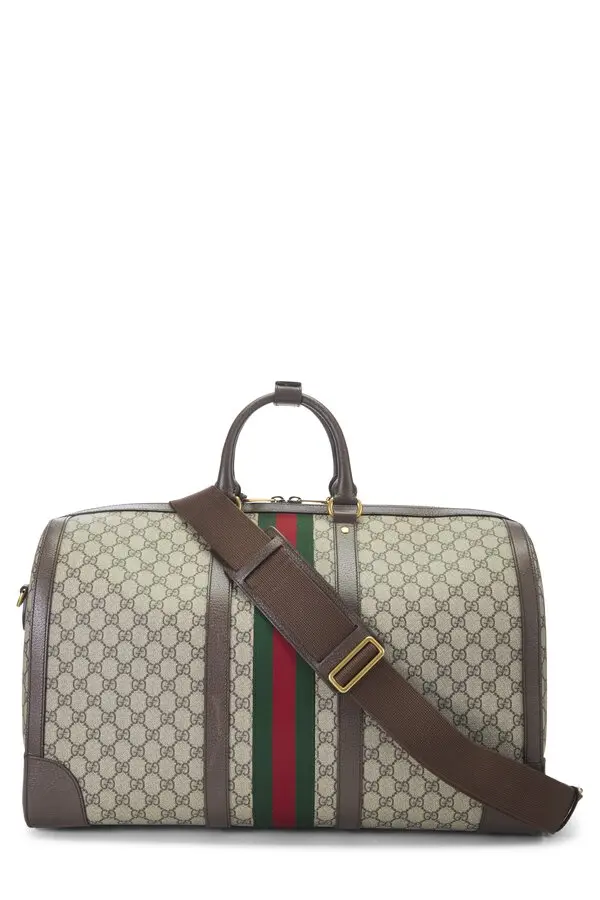Gucci Gg Supreme Web Boston Bag