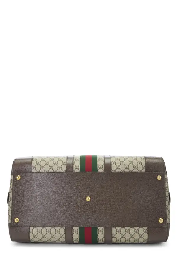 Gucci Gg Supreme Web Boston Bag