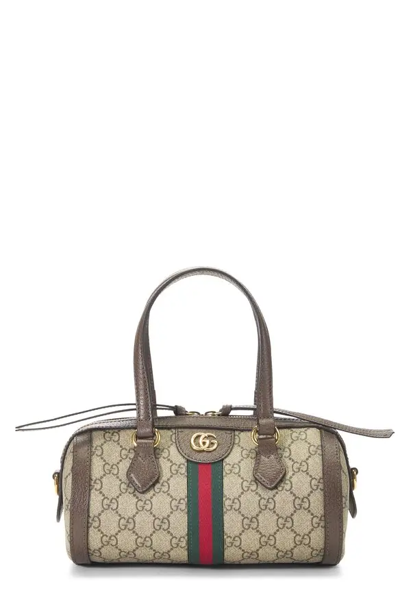 Gucci Original Gg Supreme Canvas Ophidia Web Boston - Brown
