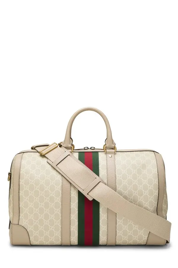 Gucci Gg Supreme Ophidia Web Boston Bag