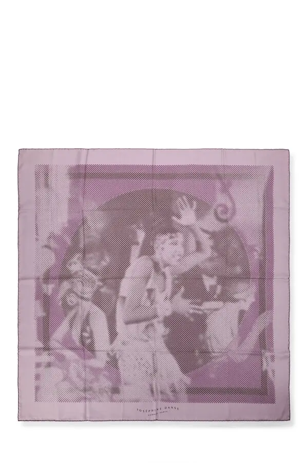 Hermès Multicolor 'josephine Danse' Silk Scarf 90 - Purple