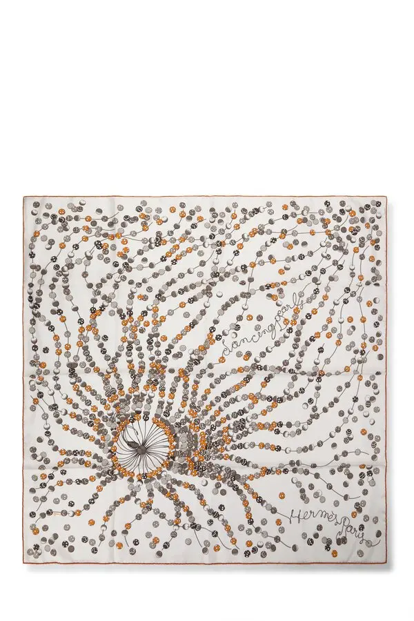 Hermès Multicolor 'dancing Pearls' Silk Scarf 90