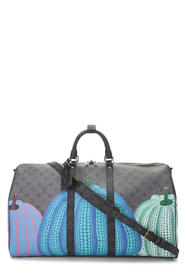 LOUIS VUITTON Yayoi Kusama X Monogram Eclipse Pumpkin Dots Keepall Bandouliere 55