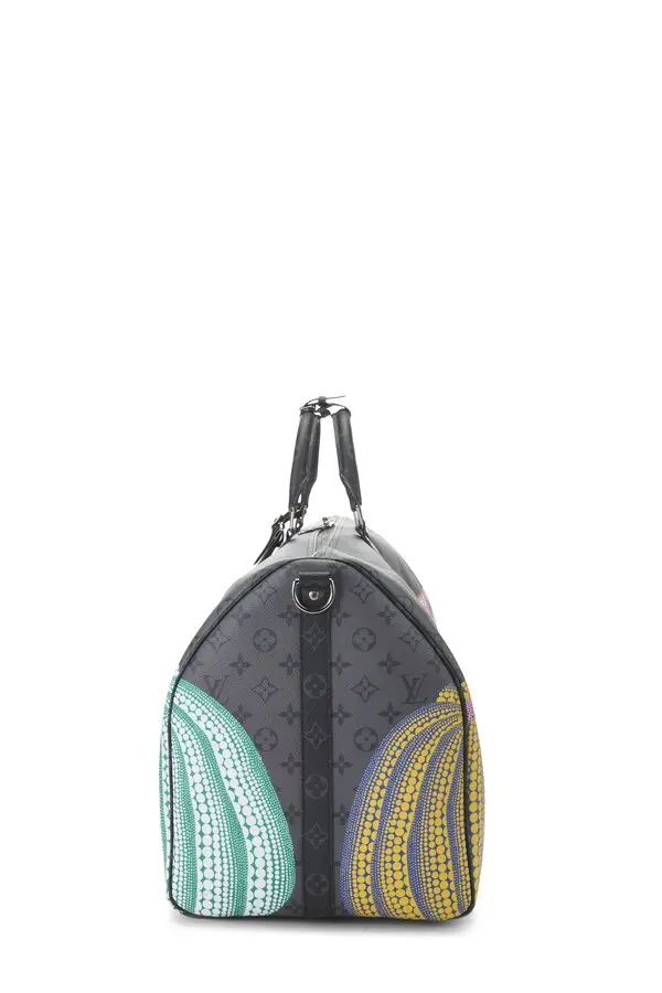 LOUIS VUITTON Yayoi Kusama X Monogram Eclipse Pumpkin Dots Keepall Bandouliere 55