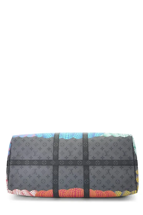 LOUIS VUITTON Yayoi Kusama X Monogram Eclipse Pumpkin Dots Keepall Bandouliere 55