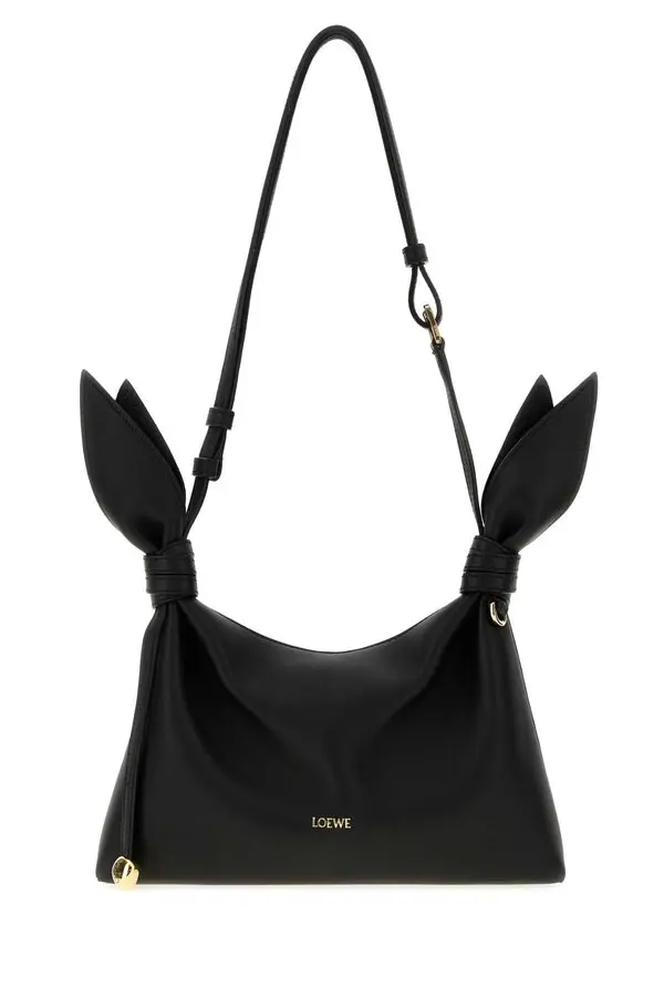 Loewe Leather Mini Scarf Shoulder Bag - Black