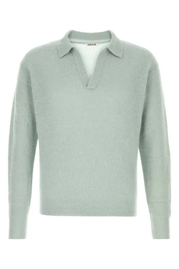 Auralee Powder Alpaca Blend Polo Shirt