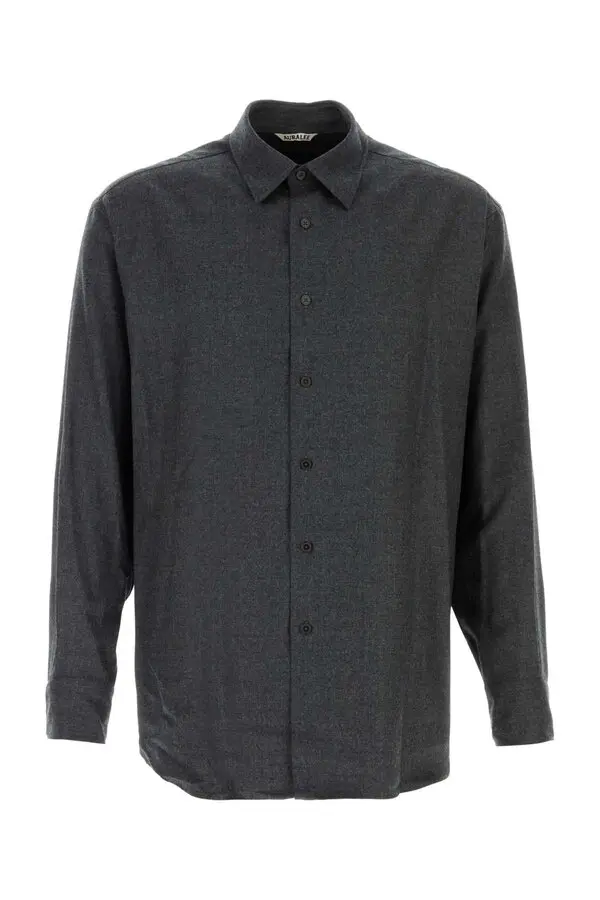 Auralee Dark Grey Wool Shirt