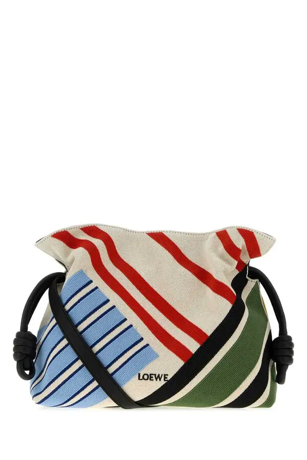 Loewe Embroidered Canvas Medium Flamenco Clutch - Multicolor