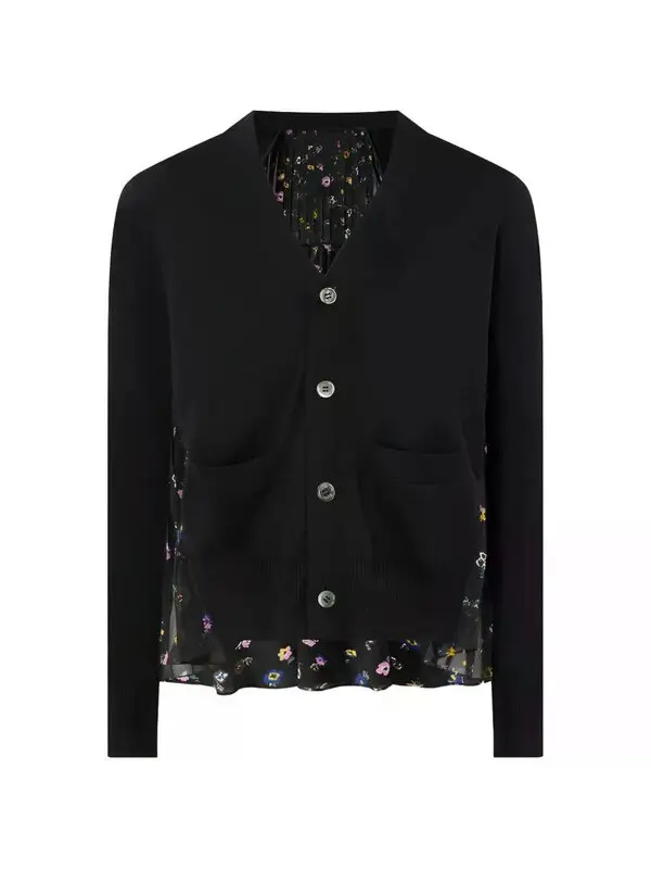 Sacai Floral-print Panelled Sweater