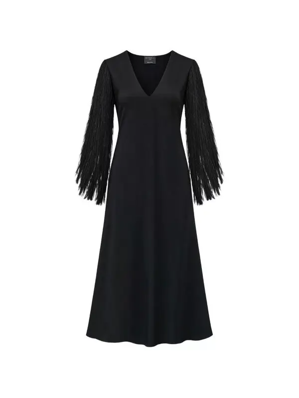 Antonelli Firenze Fringed V-neck Dress