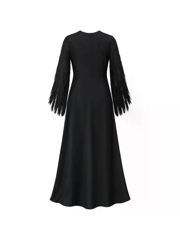 Antonelli Firenze Fringed V-neck Dress