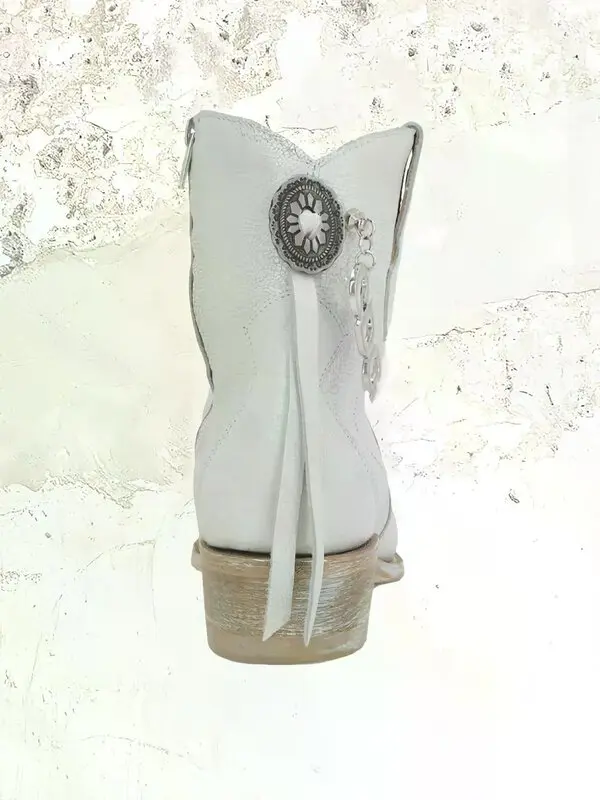 Comme Des Garçons X Mexicana Logo-charm Pebbled Leather Ankle Boots