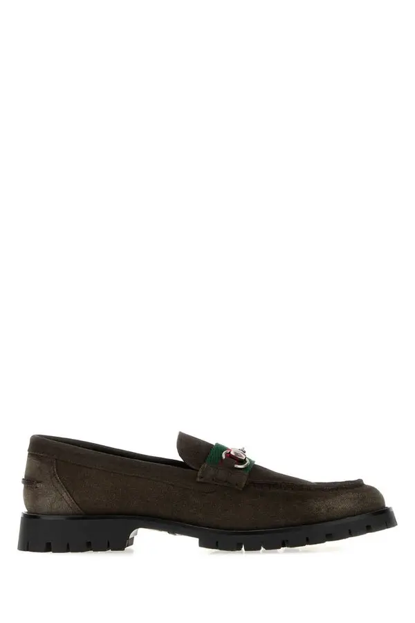 Gucci Chocolate Suede Loafers