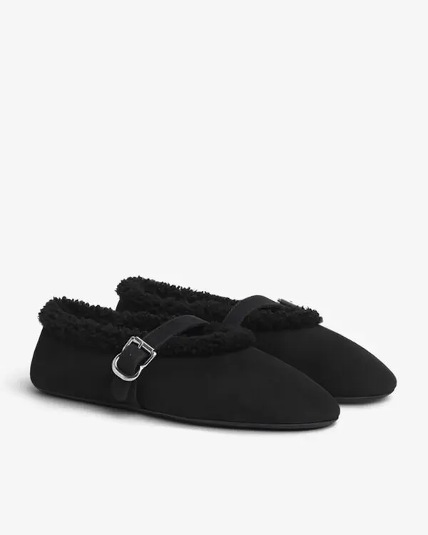 Alaïa Merino Shearling Ballet Flats