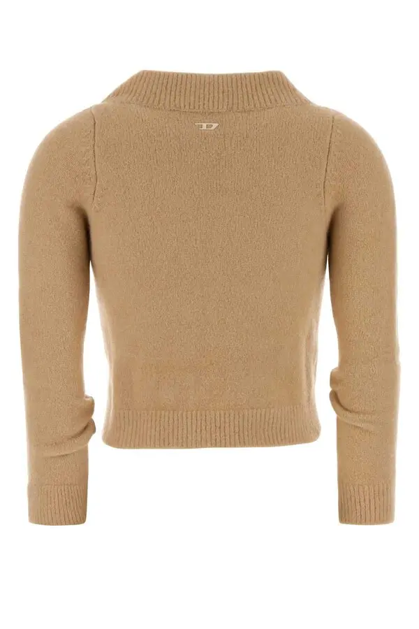 DIESEL® Beige Stretch Wool Blend M-ava Cardigan - Brown