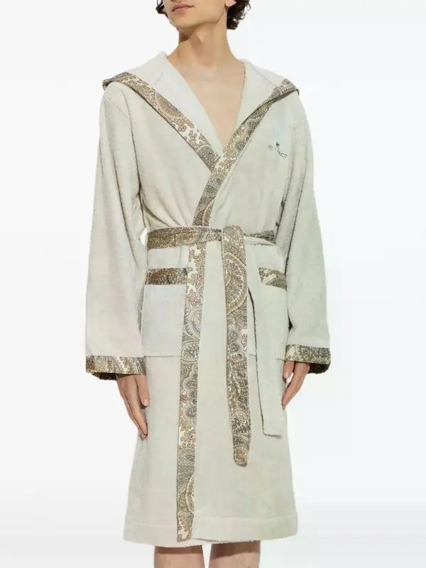 Etro Paisley-trim Hooded Bathrobe