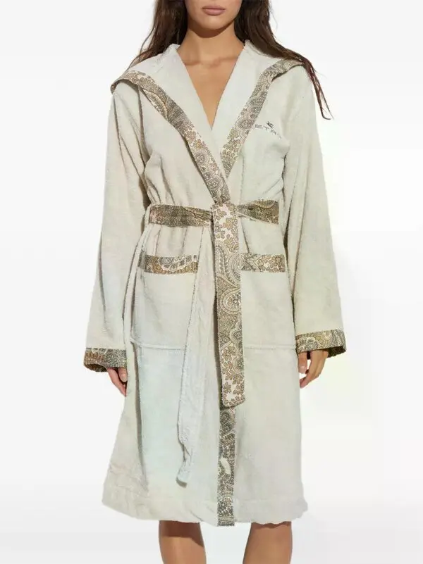 Etro Paisley-trim Hooded Bathrobe