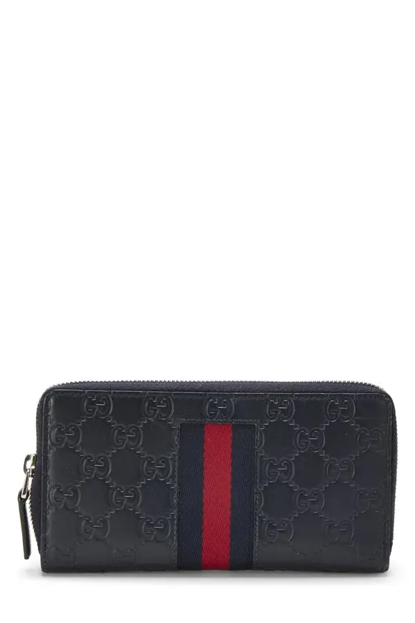 Gucci Ssima Web Zip Around Wallet