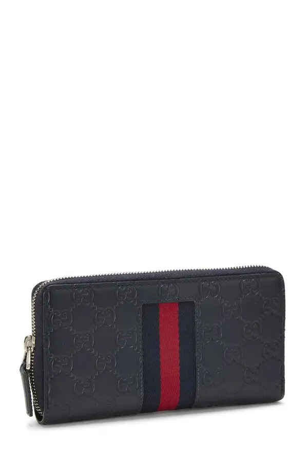 Gucci Ssima Web Zip Around Wallet