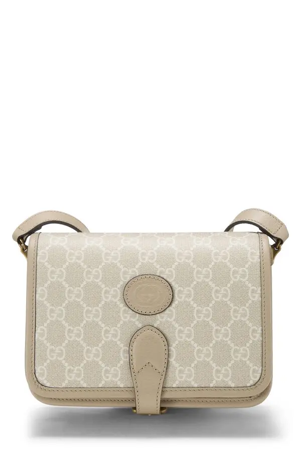Gucci Gg Supreme Interlocking Gg Crossbody - Grey