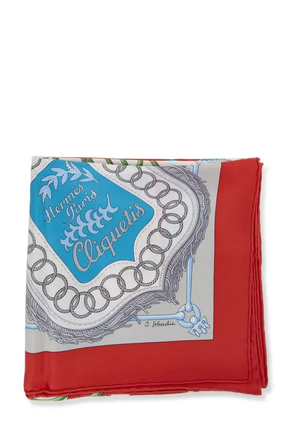 Hermès Multicolor 'cliquetis' Silk Scarf 90