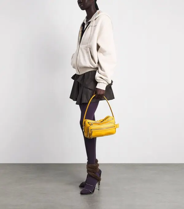 Acne Studios Leather Camero Party Shoulder Bag - Yellow