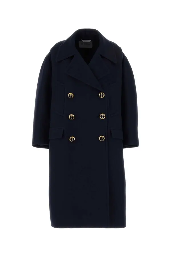 Balenciaga Dark Wool Coat - Blue