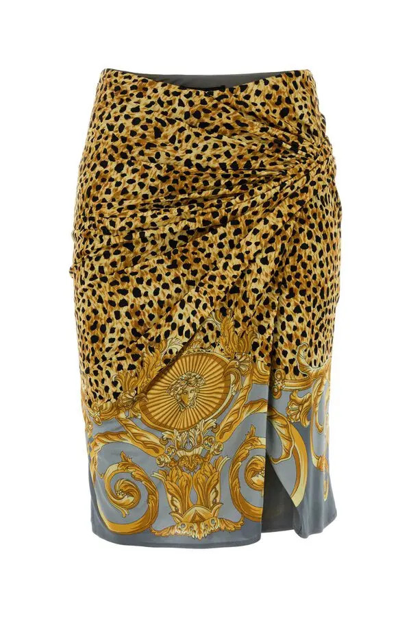 Versace Printed Jersey Skirt - Multicolor