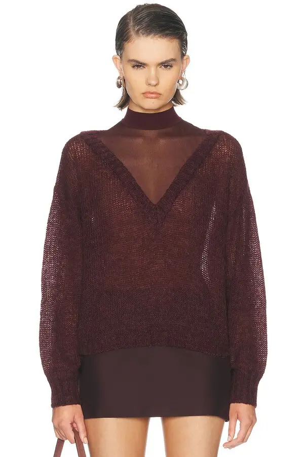 SEROYA Vada Sweater In Burgundy