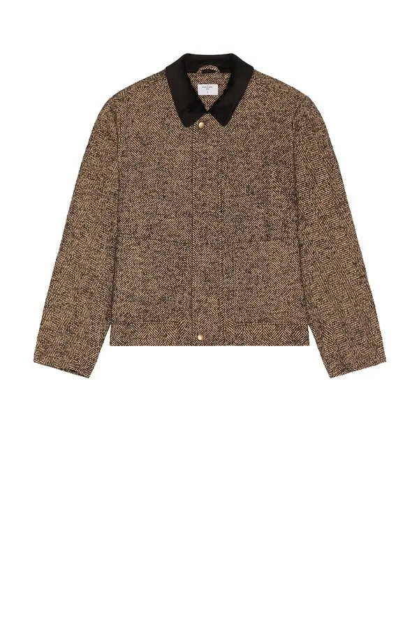 PERCIVAL Herringbone Boxy Cropped Jacket