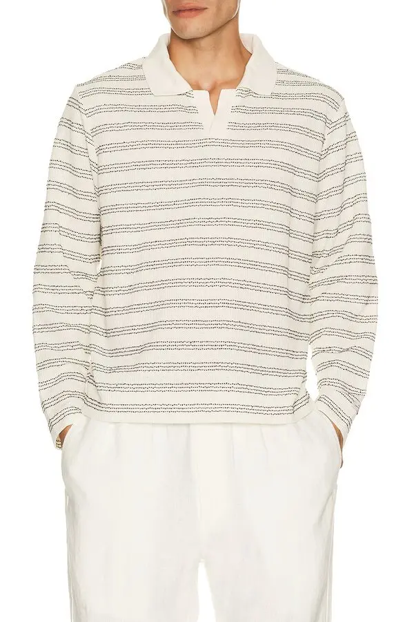 PERCIVAL Laurent Long Sleeve Regular Polo In Cream