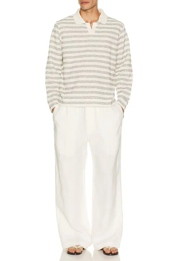 PERCIVAL Laurent Long Sleeve Regular Polo In Cream