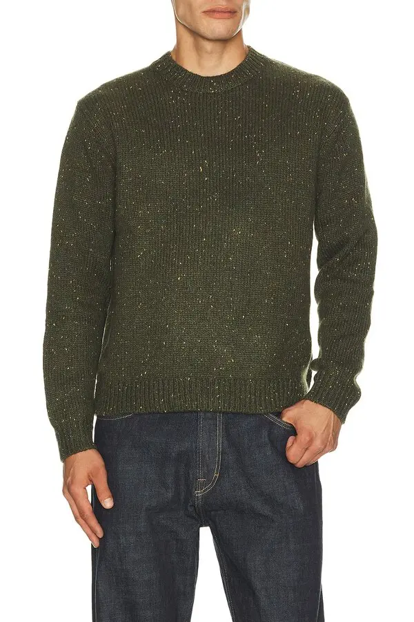 PERCIVAL Rhodes Boxy Knitted Crew In Green