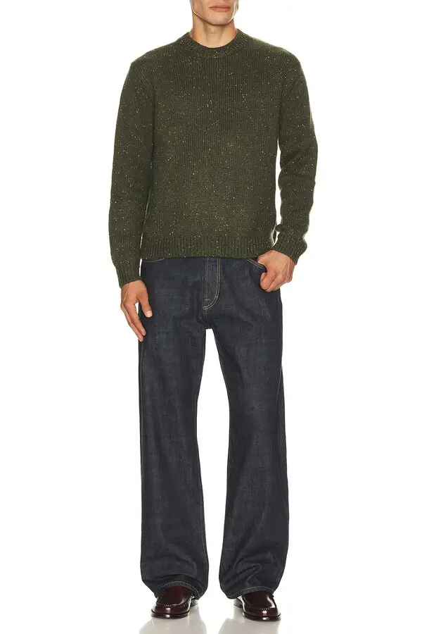 PERCIVAL Rhodes Boxy Knitted Crew In Green