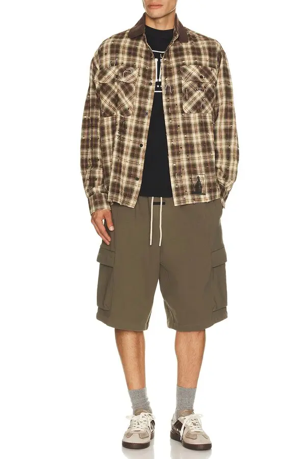 Palm Angels Surfer Dream Check Loose Shirt In Multi