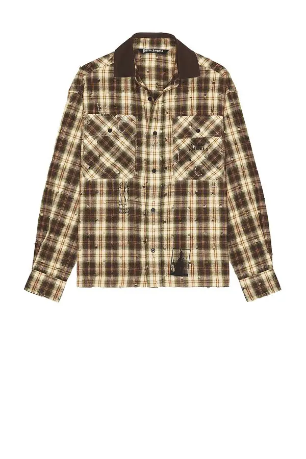 Palm Angels Surfer Dream Check Loose Shirt In Multi