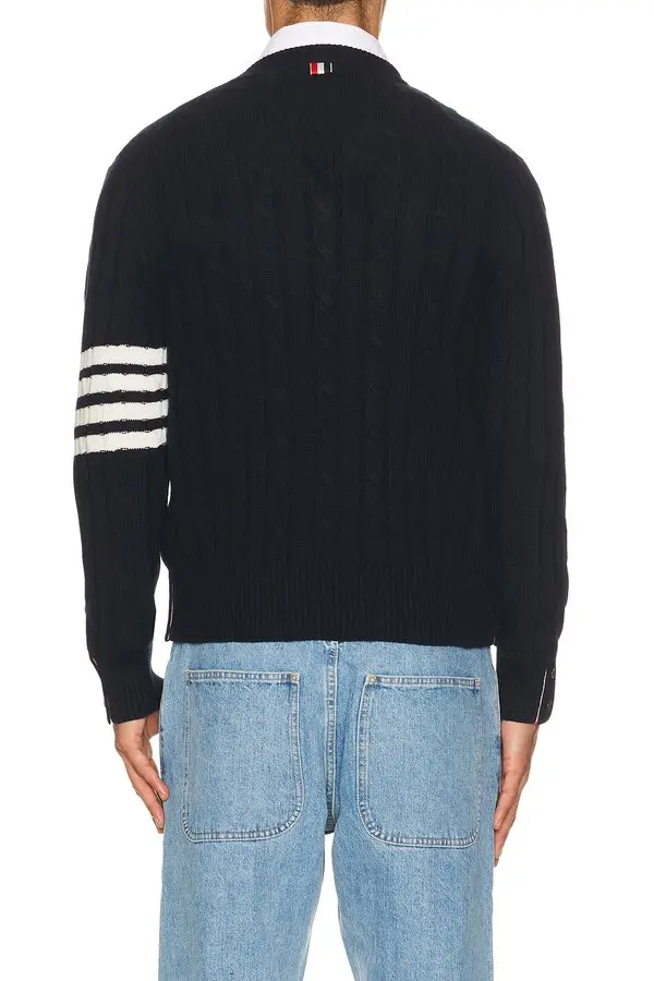 Thom Browne Cable Stitch Relaxed Fit Pullover