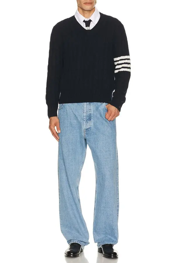 Thom Browne Cable Stitch Relaxed Fit Pullover
