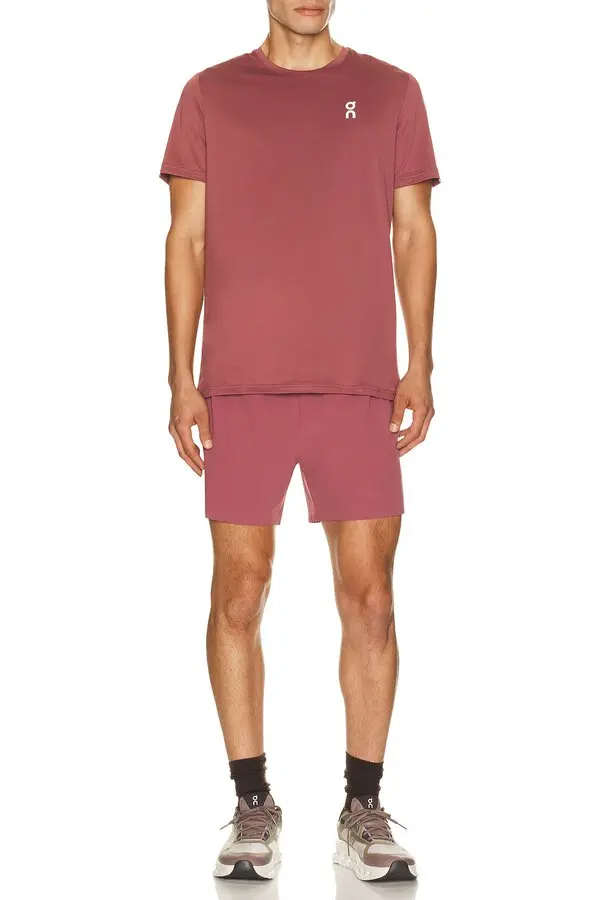 On 5 Performance Shorts In Red