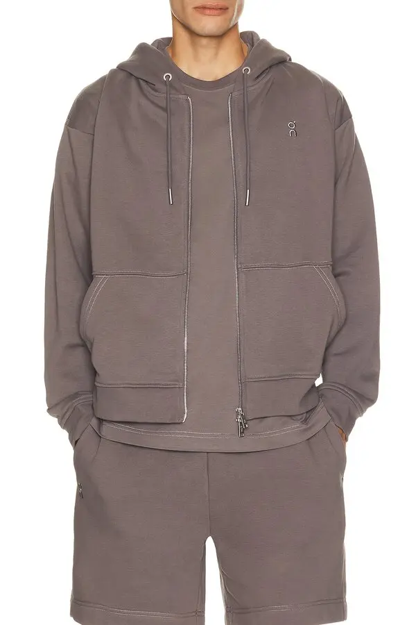 On Club Collective Fz Hoodie In Grey - Ember