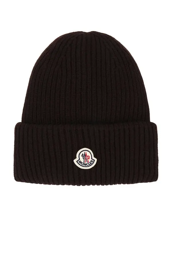 Moncler Beanie In Chocolate - Brown