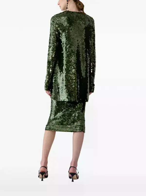 Carolina Herrera Sequin-embellished Tie-fastening Blouse - Green