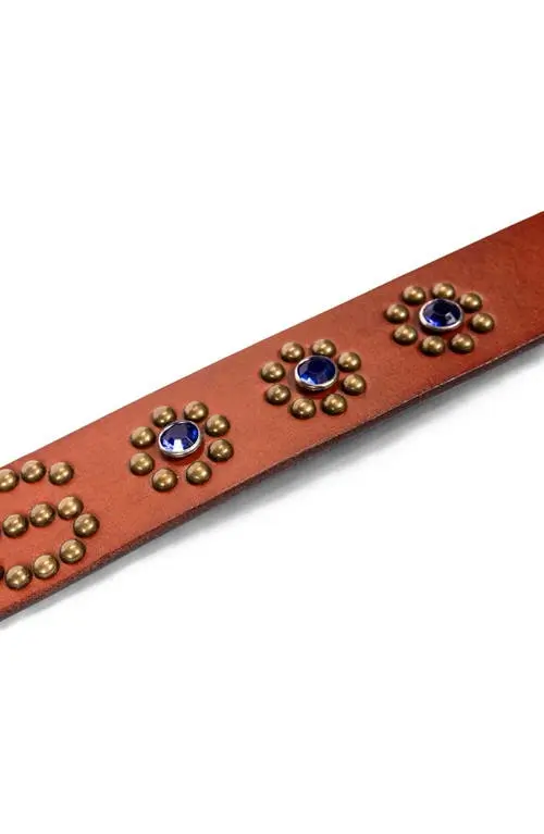 PLEASURES Stud Leather Belt - Brown