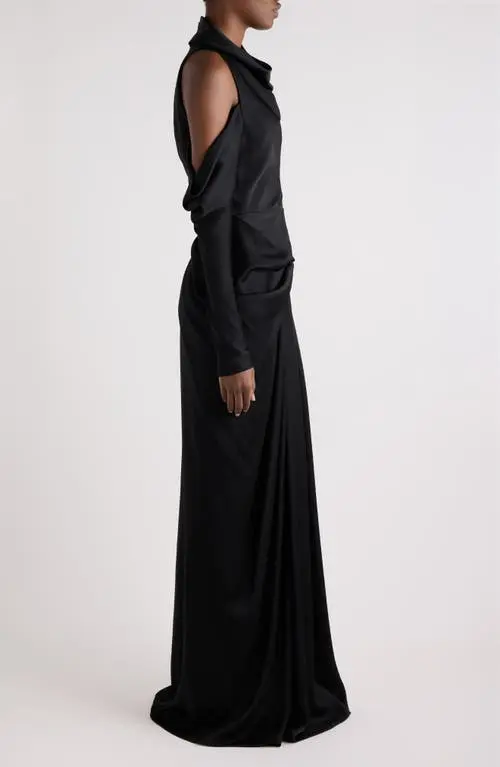 Givenchy Draped Cold Shoulder Column Gown
