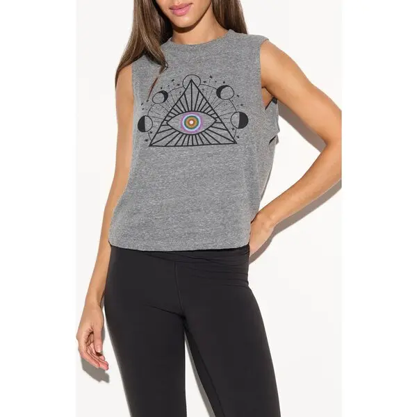 Spiritual Gangster Prism Light Vibe Graphic Tank - Heather Grey