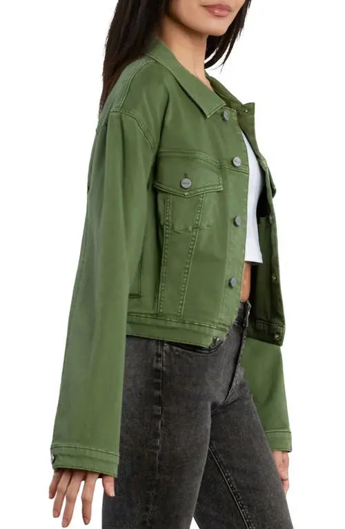 HINT OF BLU Crop Denim Jacket - Basil